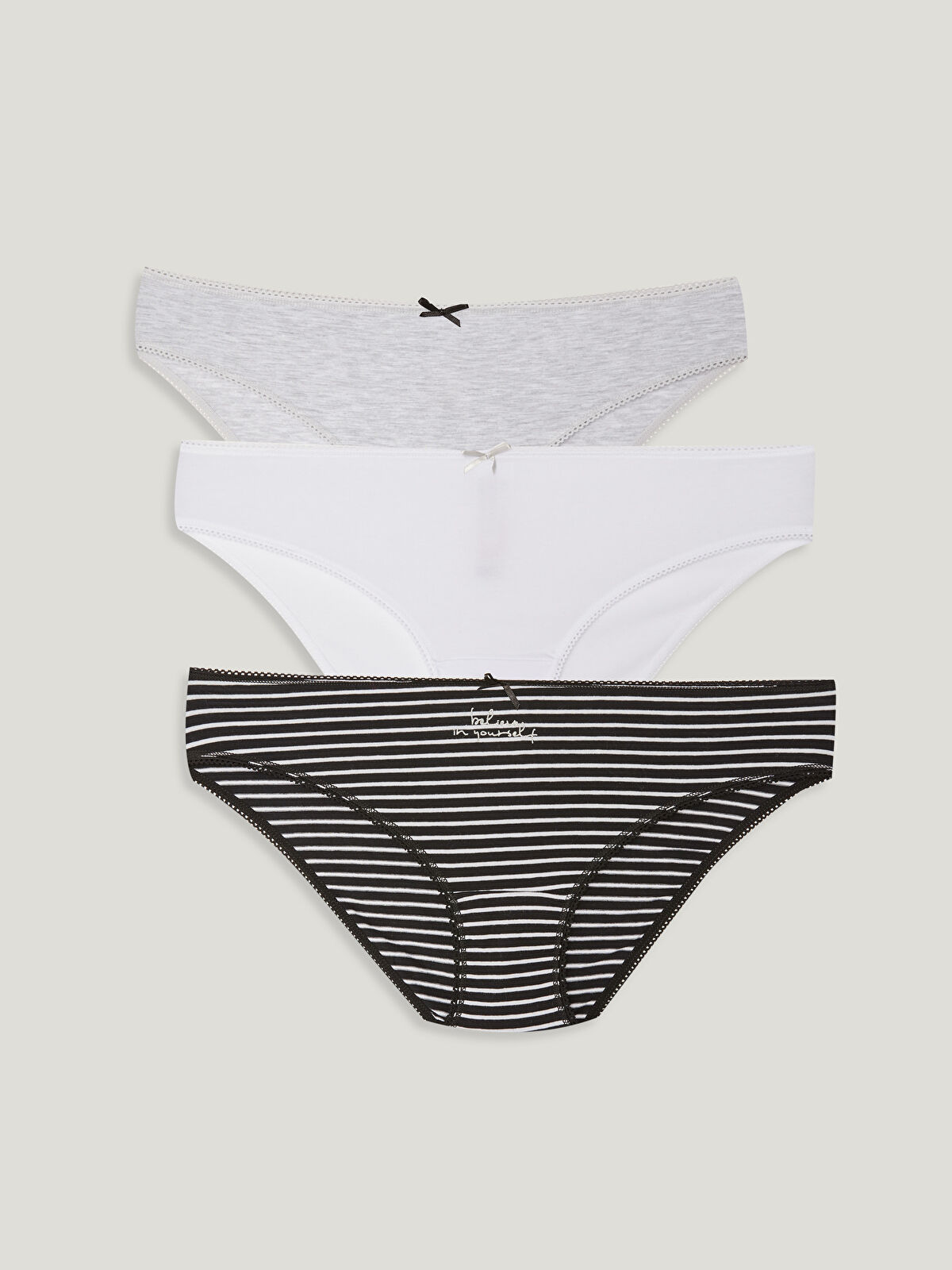 LCW DREAM Baskılı Fiyonk Detaylı Bikini Külot 3'lü Paket