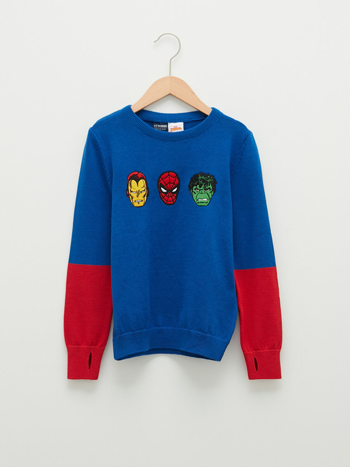 Bisiklet Yaka Marvel Lisanslı Uzun Kollu Erkek Çocuk Triko Kazak