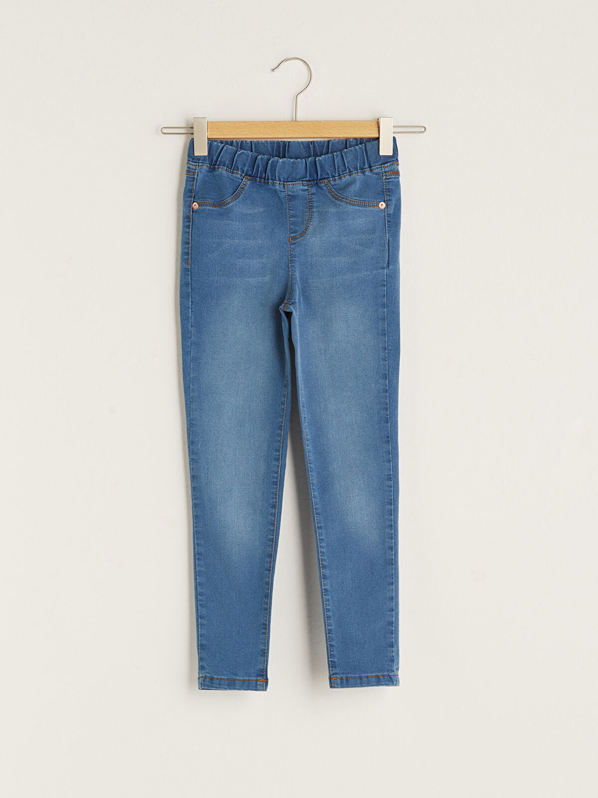 Beli Lastikli Super Skinny Fit Kız Çocuk Jean Pantolon