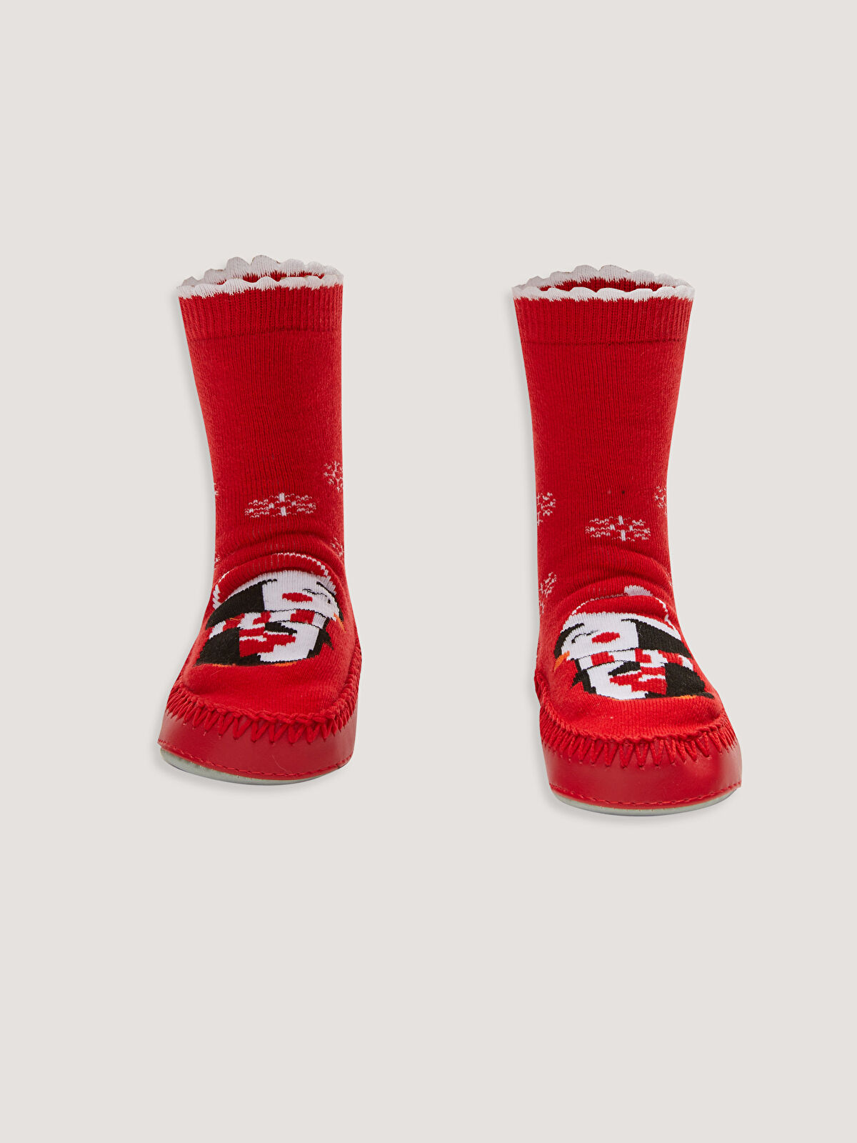 Yılbaşı Temalı Kız Bebek Ev Çorabı