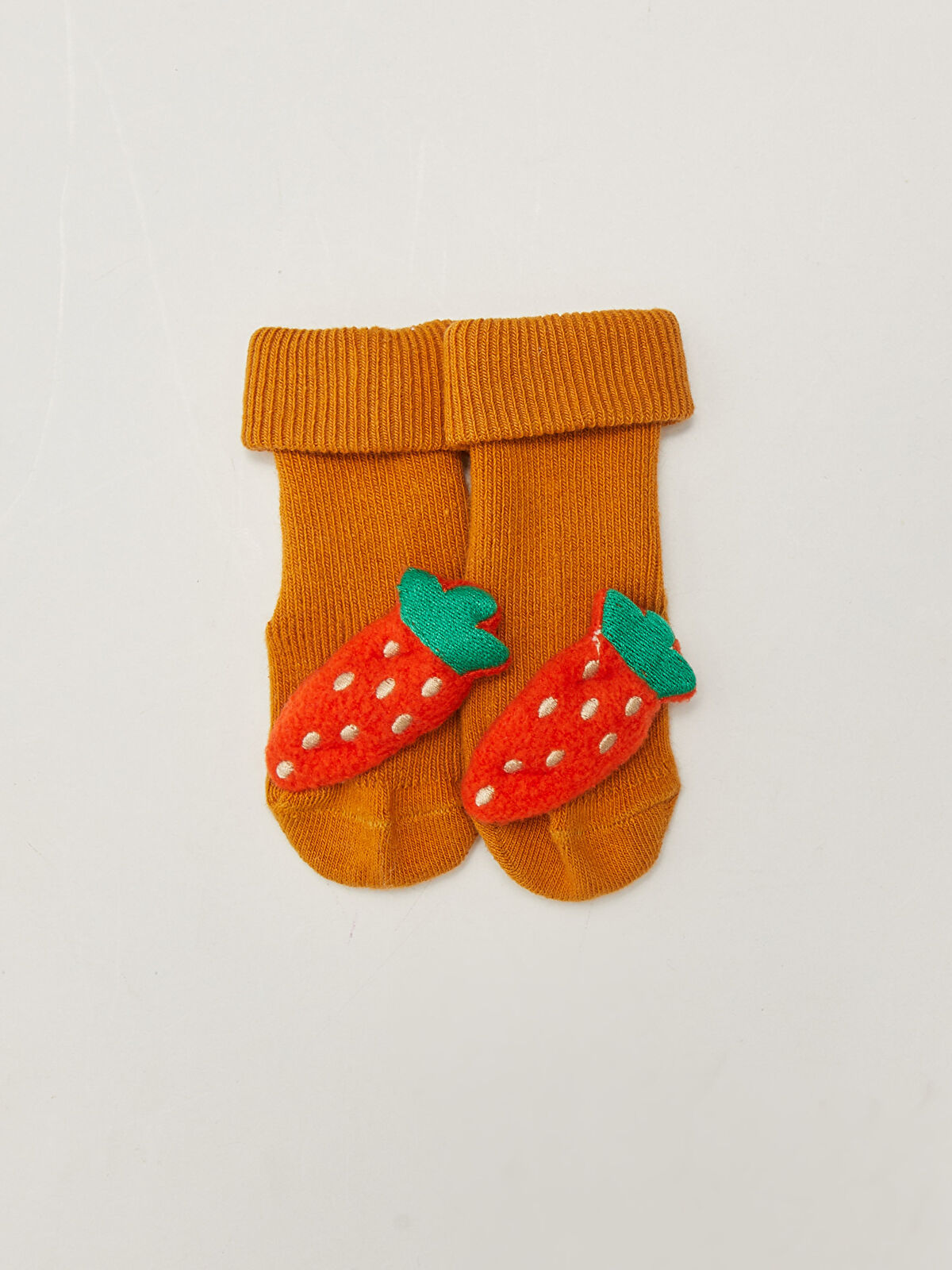 Çıngıraklı Aplike Detaylı Kız Bebek Ev Çorabı