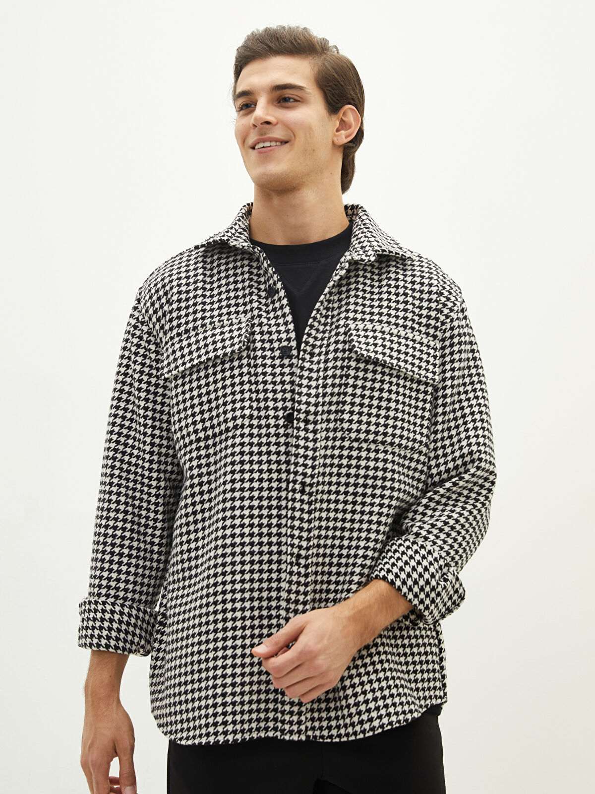 LCW VISION Rahat Kalıp Uzun Kollu Desenli Erkek Gömlek