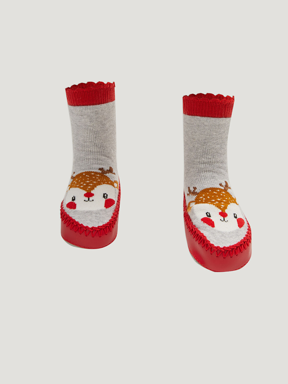 Yılbaşı Temalı Kız Bebek Ev Çorabı