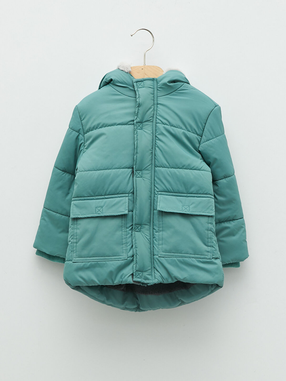 Kapüşonlu Basic Uzun Kollu Erkek Bebek Kaban Kapüşonlu Basic Uzun Kollu Erkek Bebek Kaban