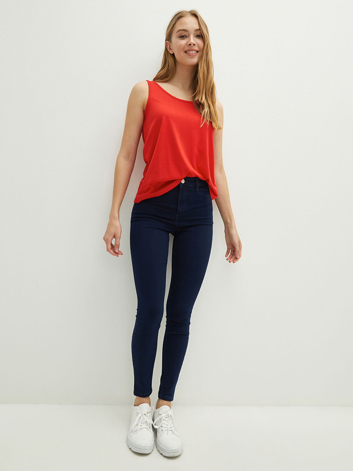 Yüksek Bel Süper Skinny Fit Cep Detaylı Kadın Rodeo Jean Pantolon