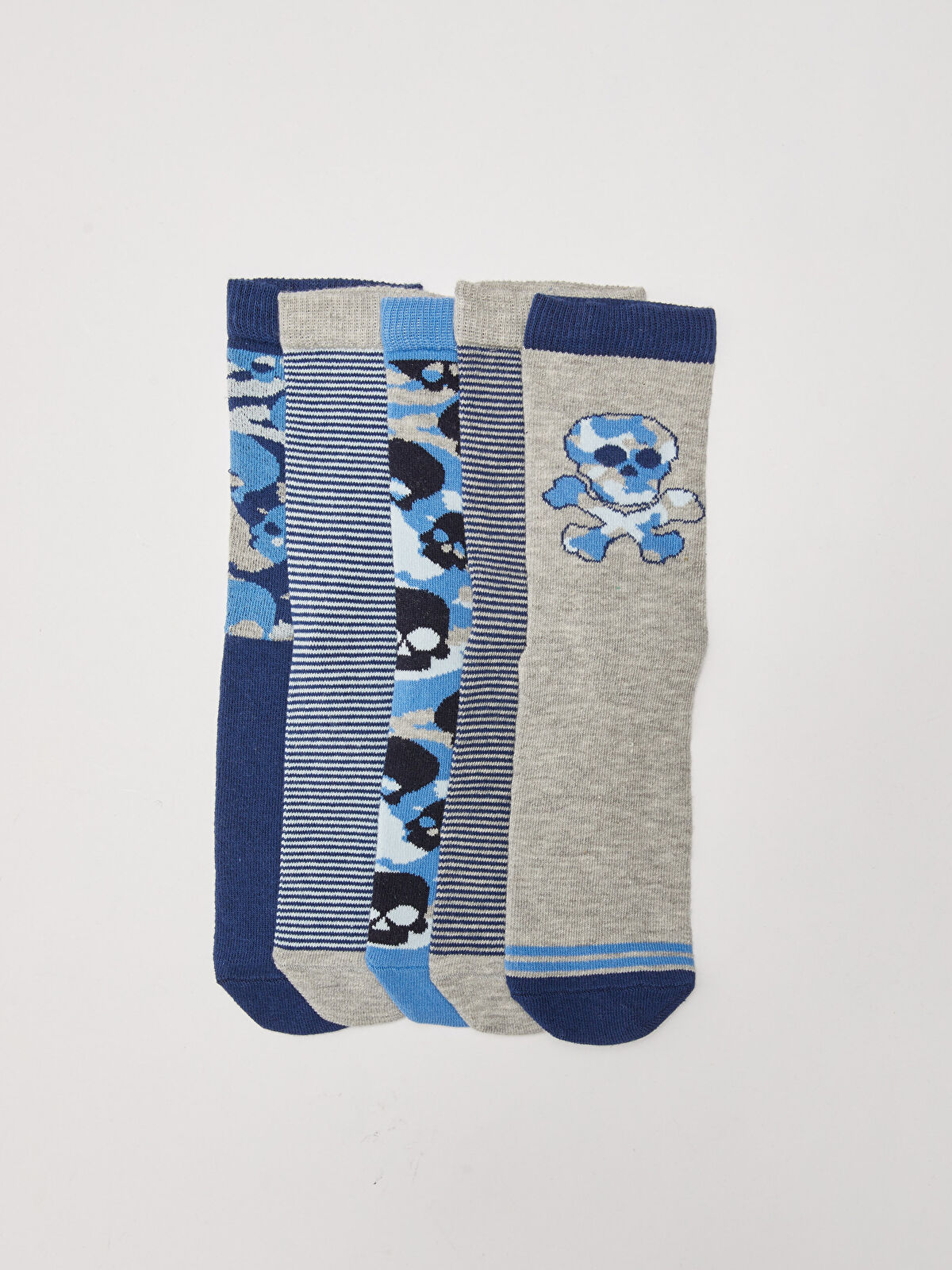 Kuru Kafa Desenli Erkek Çocuk Soket Çorap 5'li