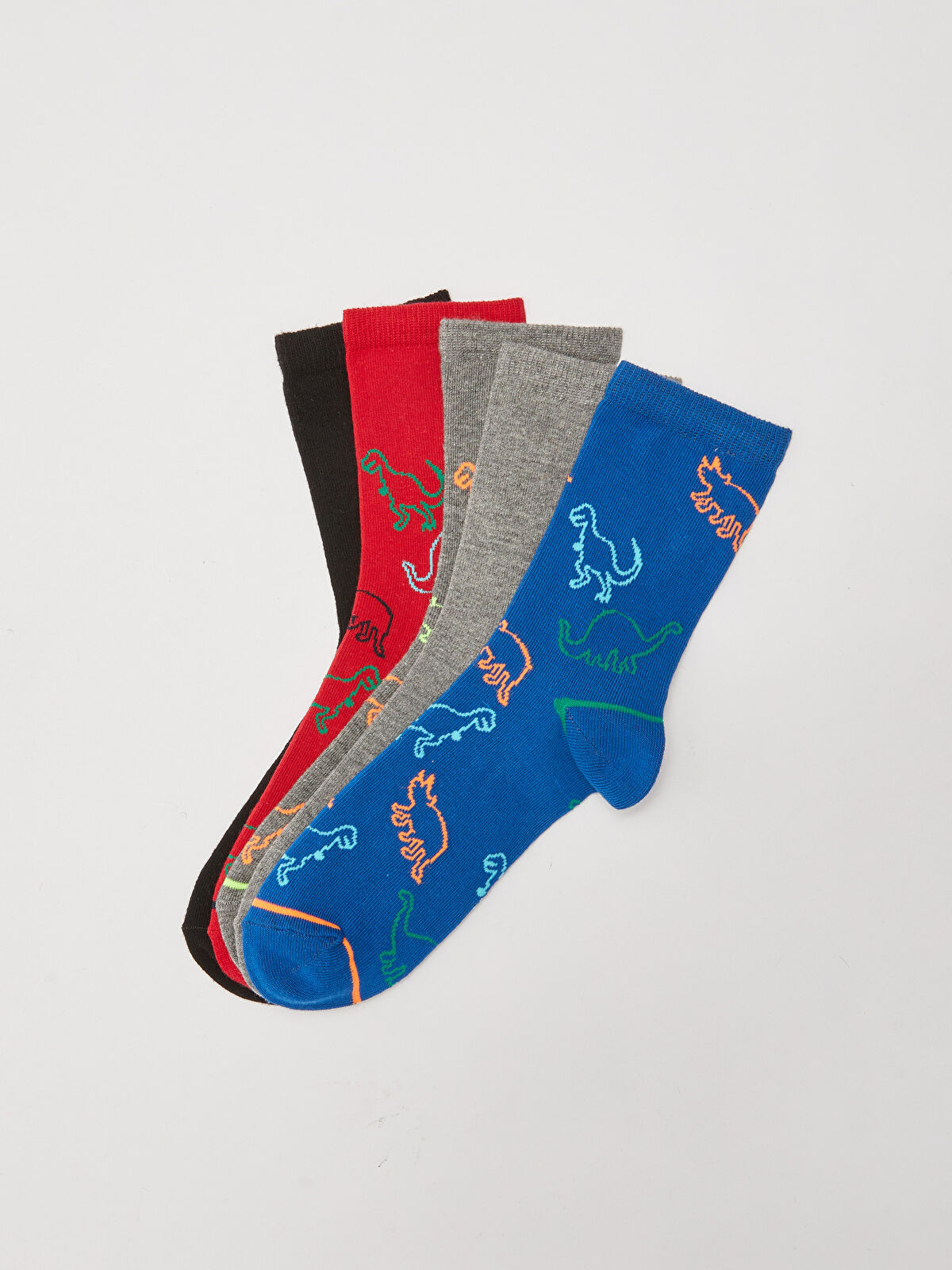 Dinozor Desenli Erkek Çocuk Soket Çorap 5'li