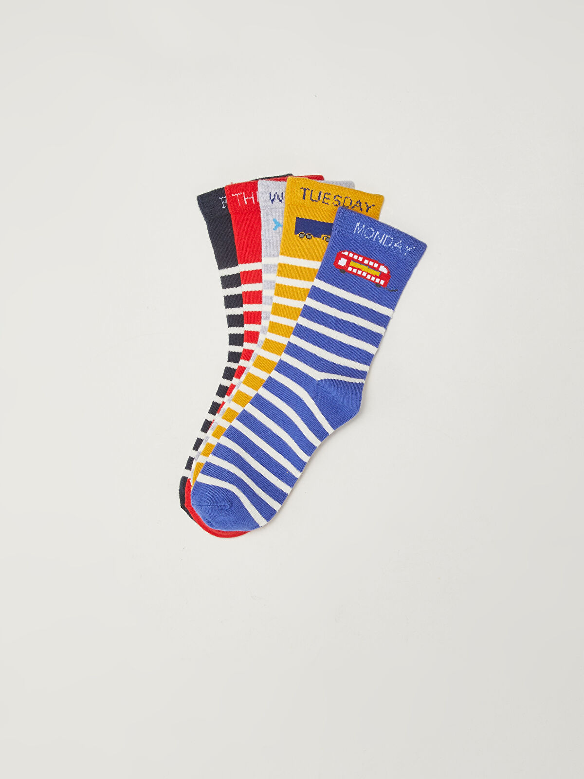 Çizgili Erkek Çocuk Soket Çorap 5'li