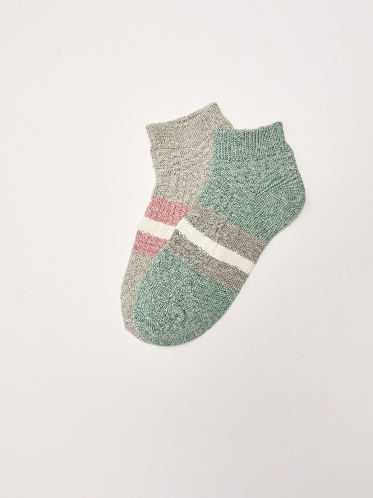 LCW DREAM Renk Bloklu Kadın Patik Çorap 2'li Paket