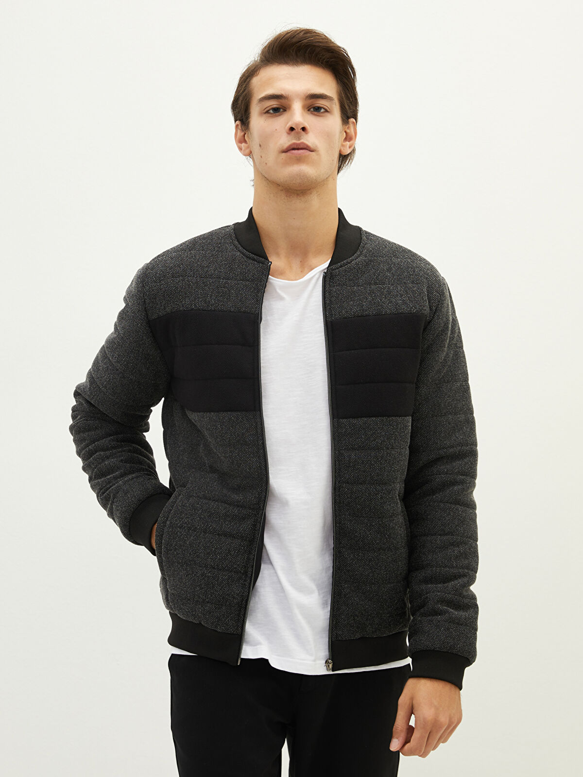 LCW VISION Slim Fit Kolej Yaka Bomber İnce Erkek Mont