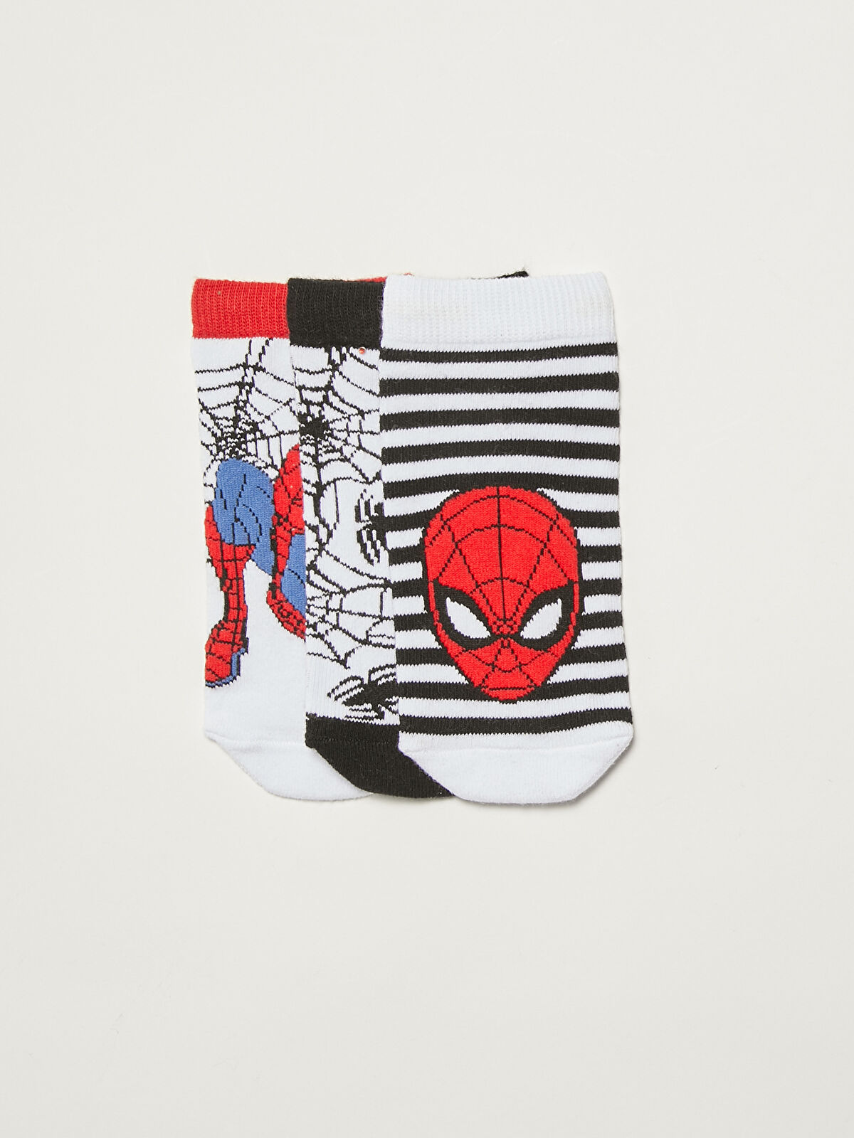 Spiderman Desenli Erkek Çocuk Patik Çorap 3'lü