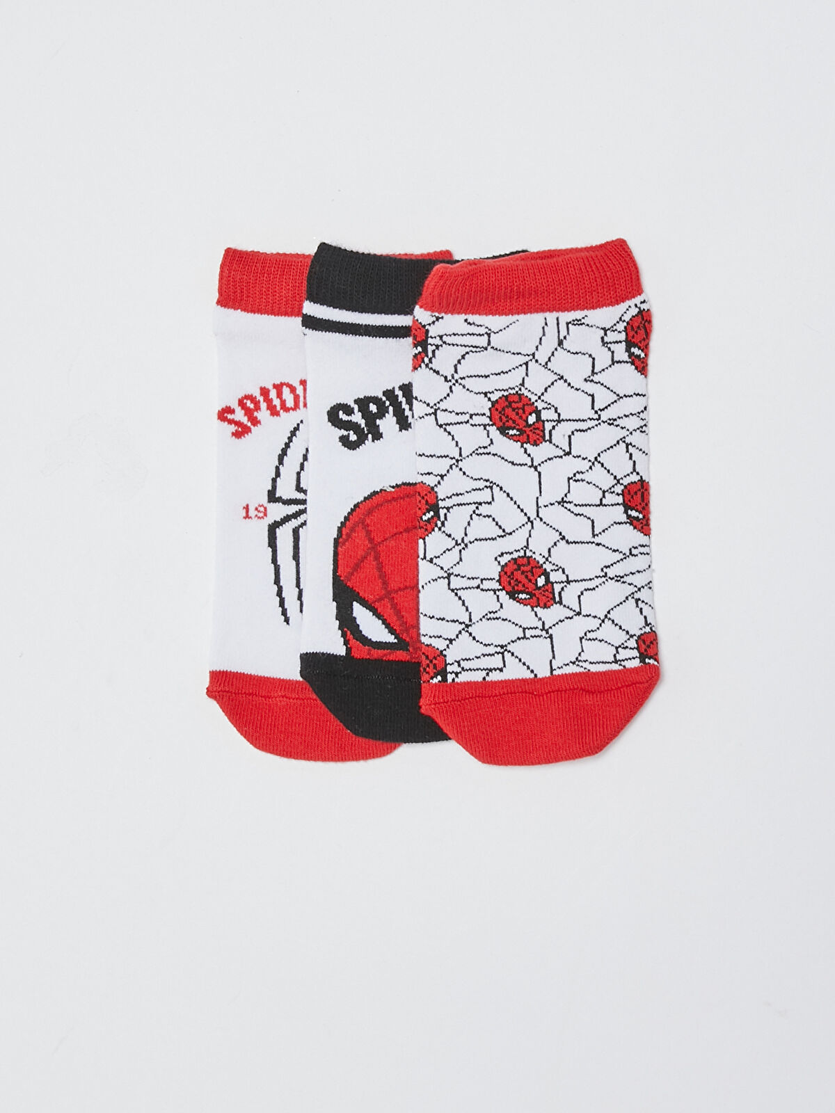 Spiderman Desenli Erkek Çocuk Patik Çorap 3'lü