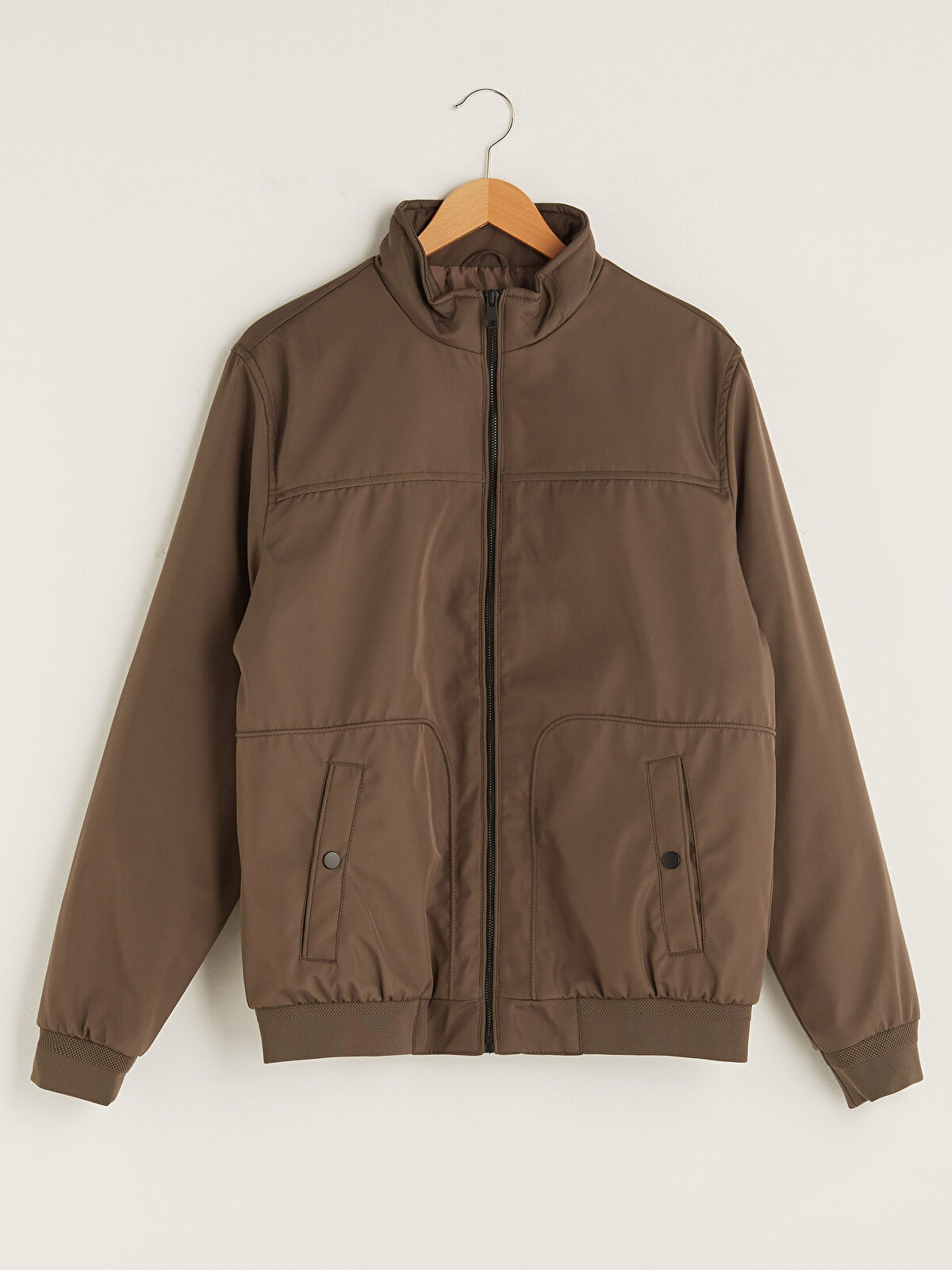 Rahat Kalıp Dik Yaka Erkek Bomber Ceket