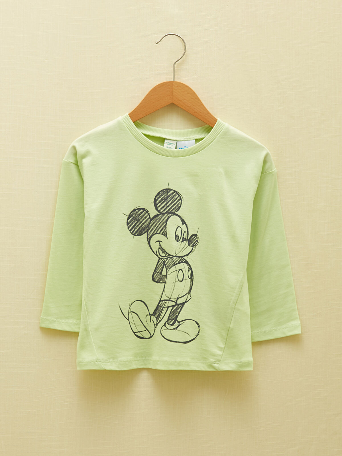 LCW GREEN Bisiklet Yaka Uzun Kol Mickey Mouse Baskılı Organik Pamuklu Erkek Bebek Tişört LCW GREEN Bisiklet Yaka Uzun Kol Mickey Mouse Baskılı Organik Pamuklu Erkek Bebek Tişört