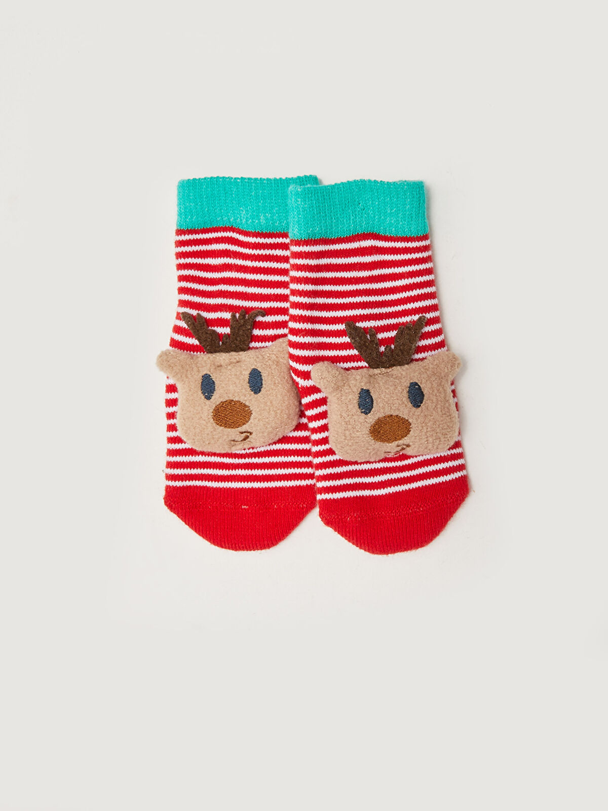 Çizgili Erkek Bebek Ev Çorabı