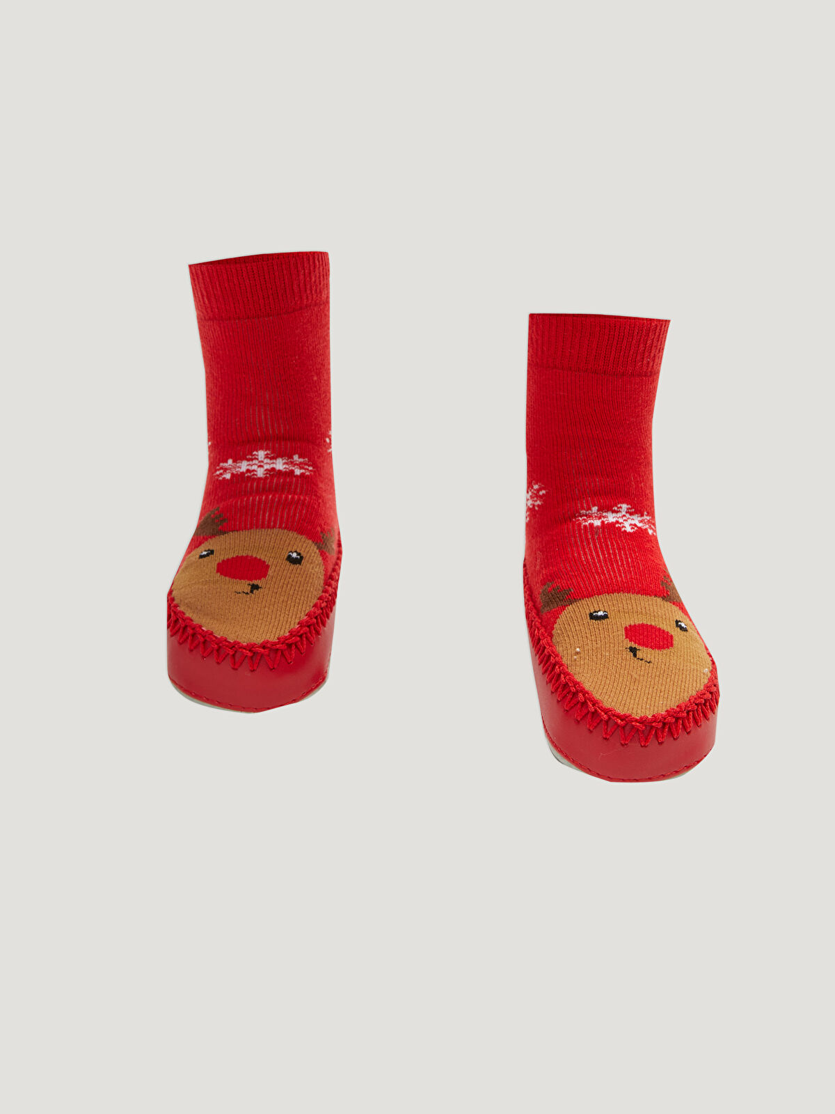 Yılbaşı Temalı Erkek Bebek Ev Çorabı