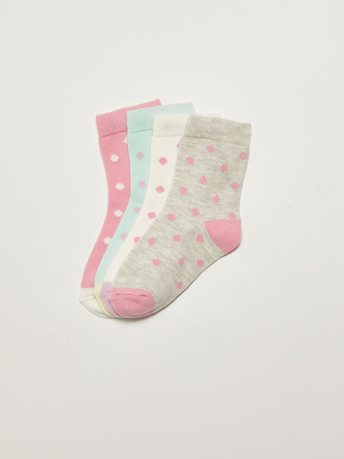 Puantiye Desenli Kız Bebek Soket Çorap 4'lü