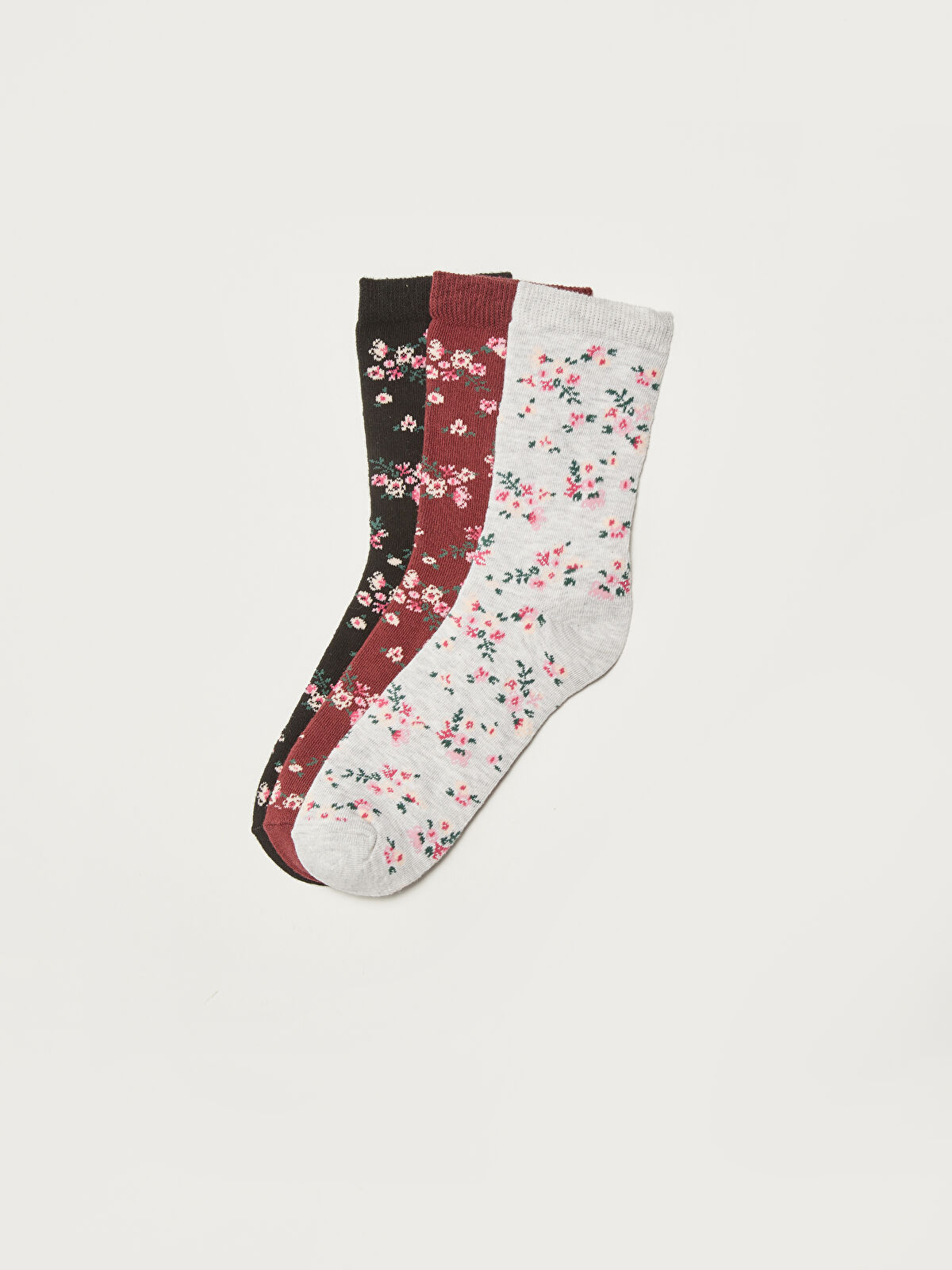 LCW DREAM Çiçekli Kadın Soket Çorap 3'lü Paket