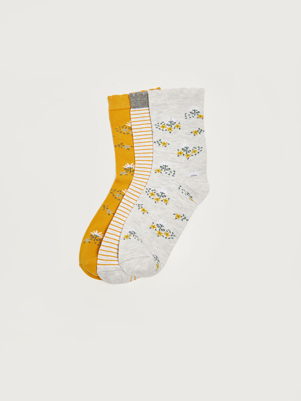 LCW DREAM Çiçekli Kadın Soket Çorap 3'lü Paket