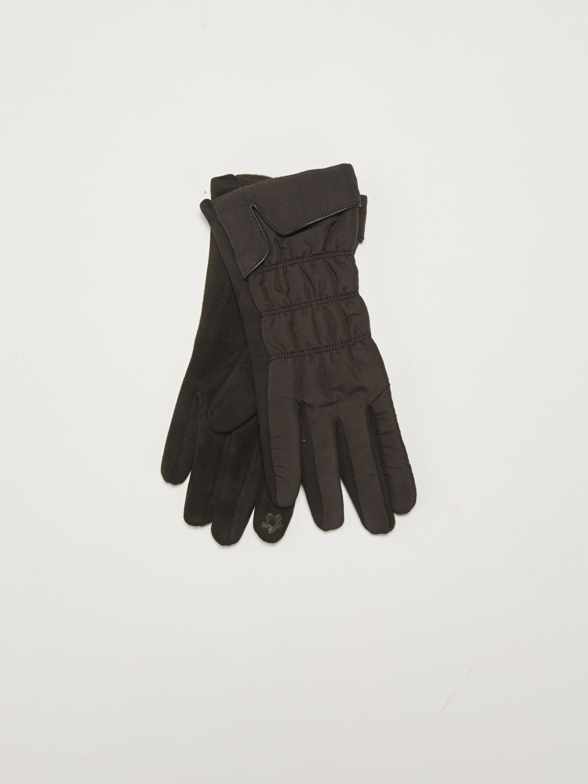 Deri Görünümlü Dokunmatik Detaylı Eldiven Deri Görünümlü Dokunmatik Detaylı Eldiven