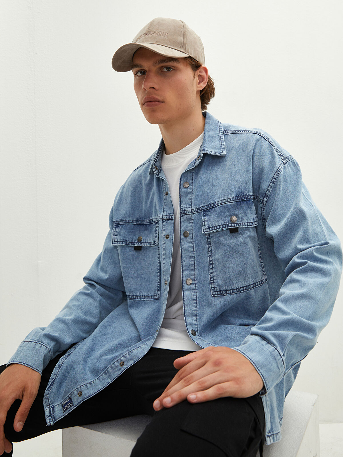 LCW CASUAL Oversize Uzun Kollu Erkek Jean Gömlek