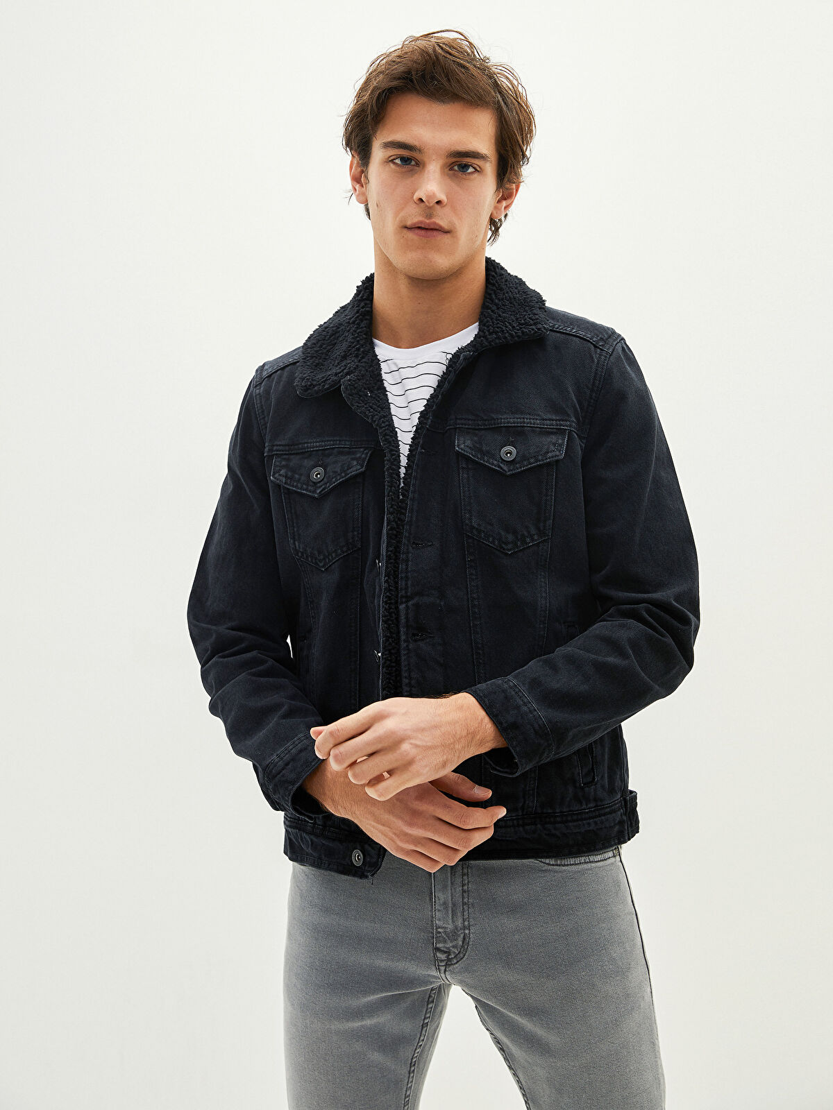 LCW CASUAL Slim Fit Gömlek Yaka Erkek Jean Mont