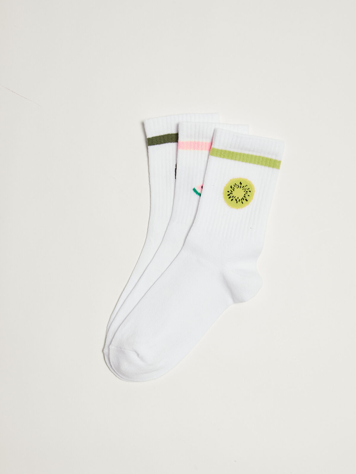 LCW DREAM Meyve Desenli Kadın Soket Çorap 3'lü Paket