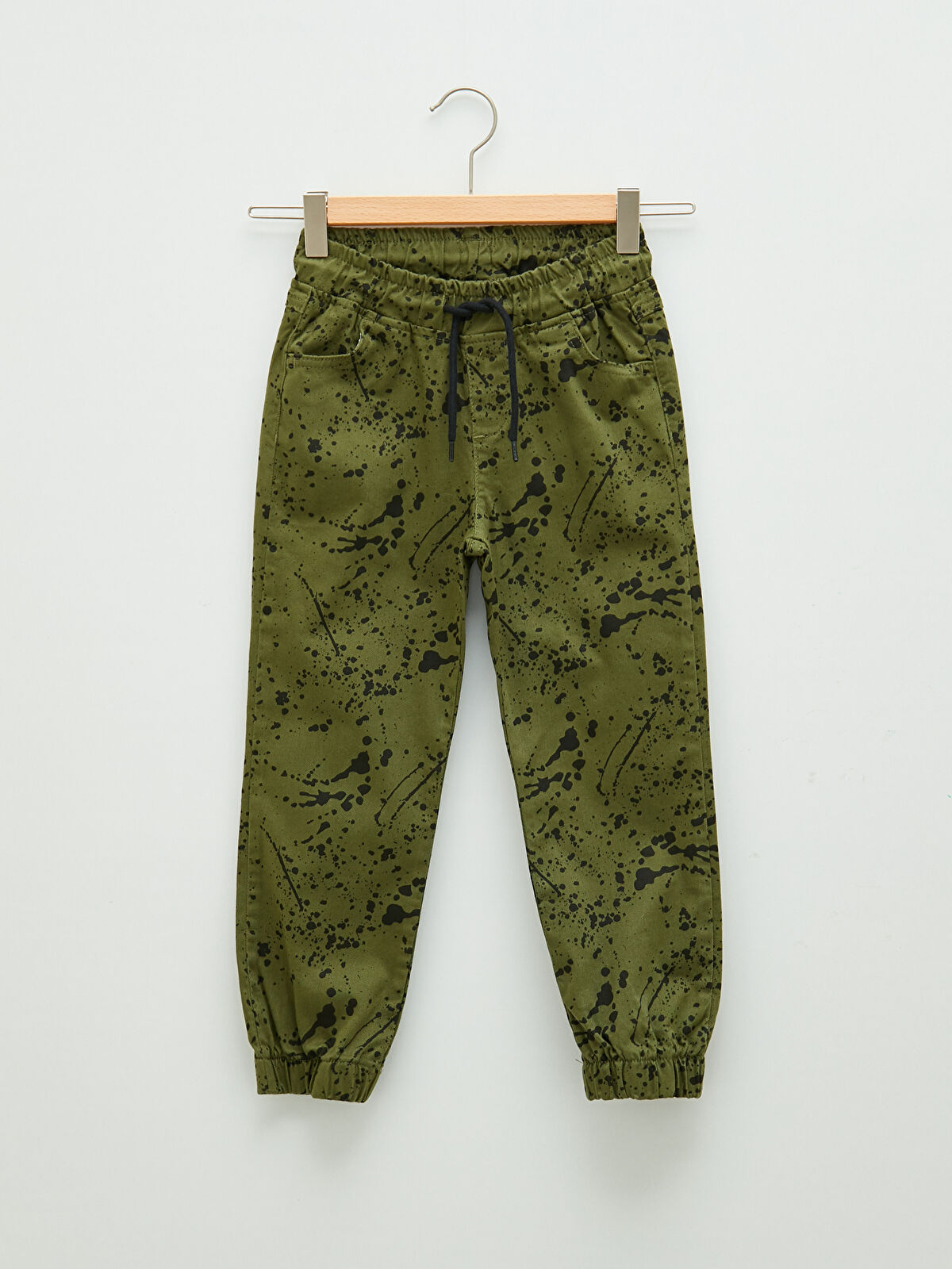 Beli Lastikli Slim Fit Baskılı Gabardin Erkek Çocuk Jogger Pantolon