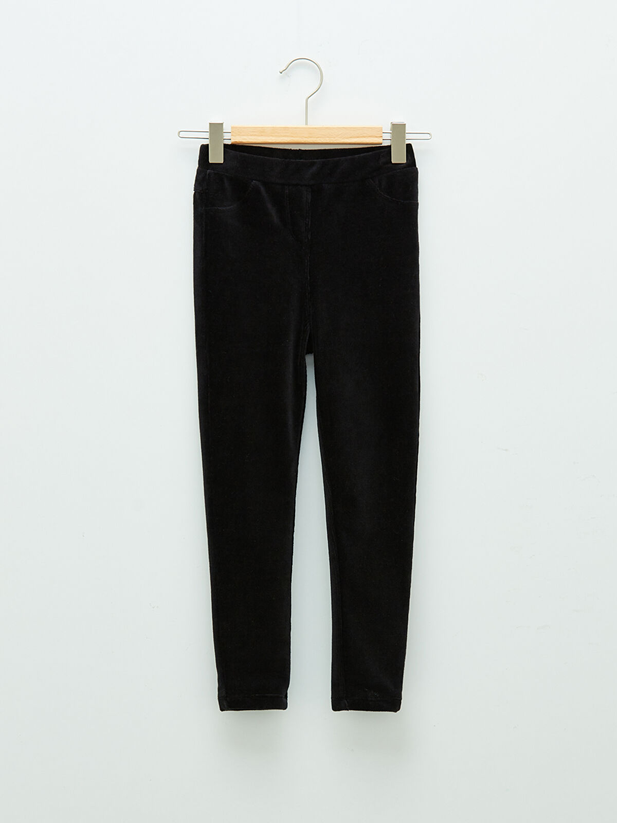 Beli Lastikli Basic Kadife Kız Çocuk Uzun Tayt