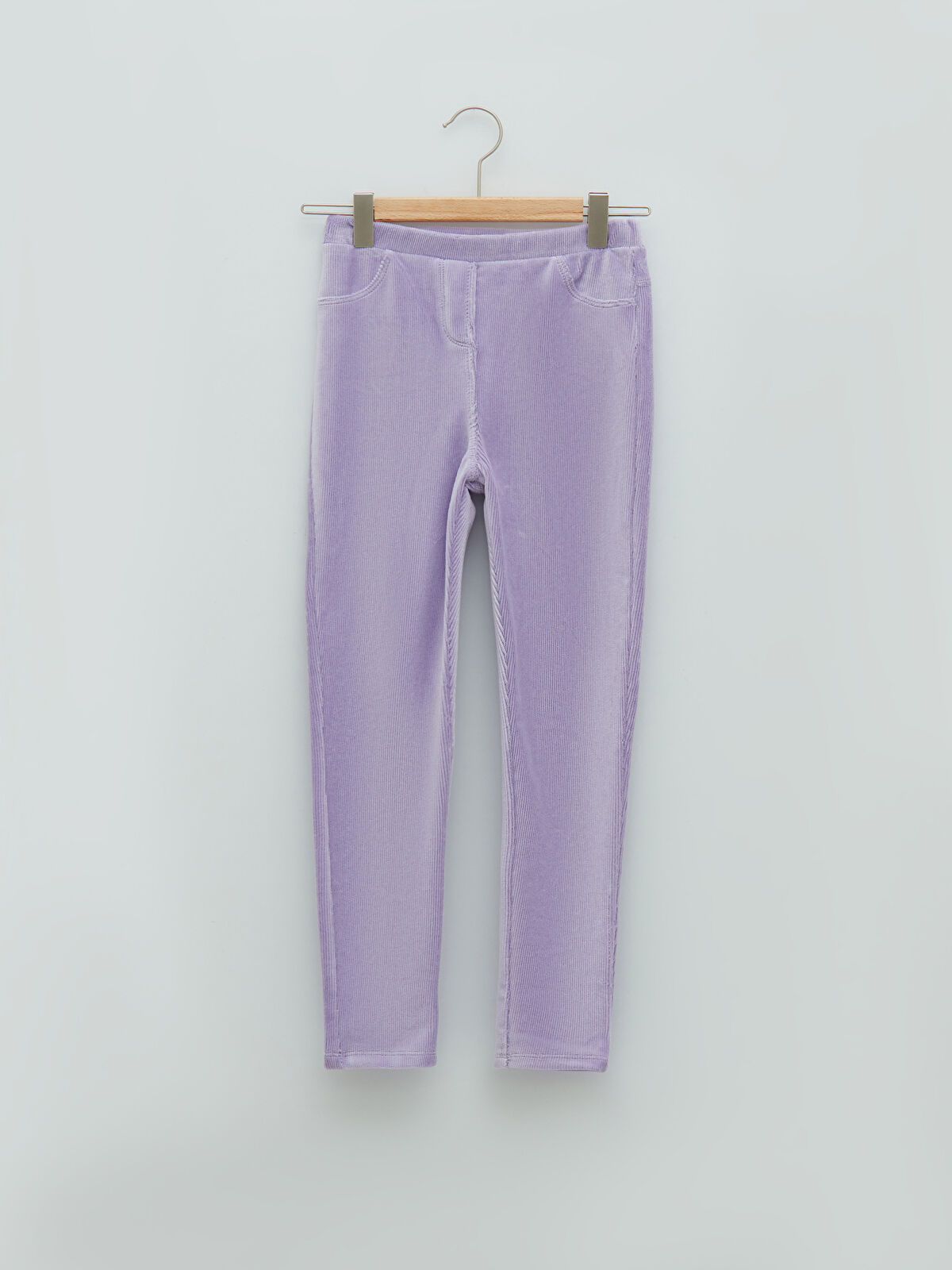 Beli Lastikli Basic Kadife Kız Çocuk Uzun Tayt