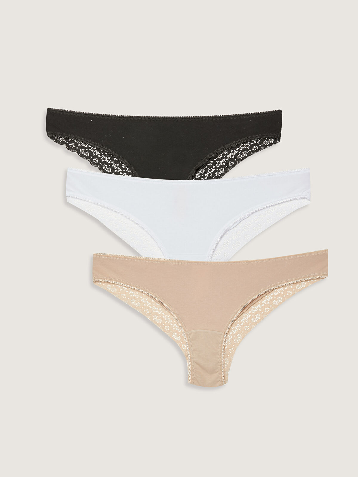 LCW DREAM Dantelli Brazilian Külot 3'lü Paket