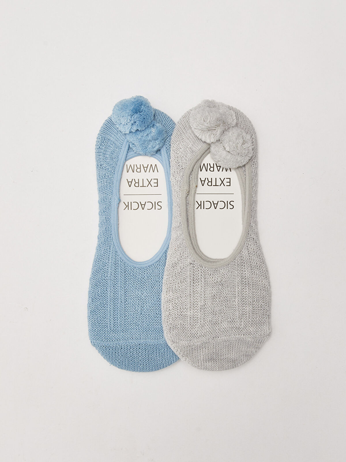 LCW DREAM Düz Ponpon Detaylı Kadın Babet Çorap 2'li Paket