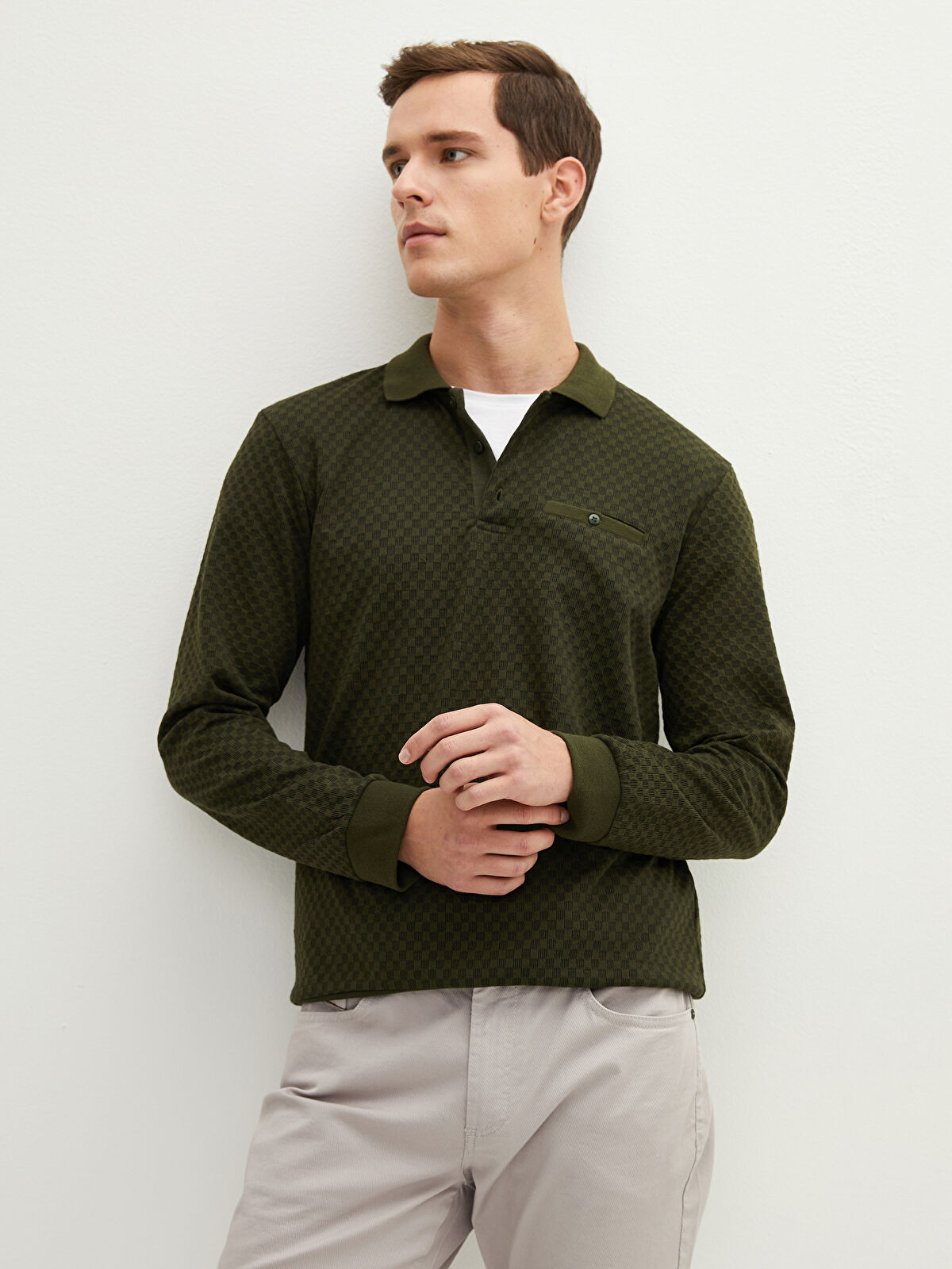 LCW CLASSIC Polo Yaka Uzun Kollu Erkek Sweatshirt