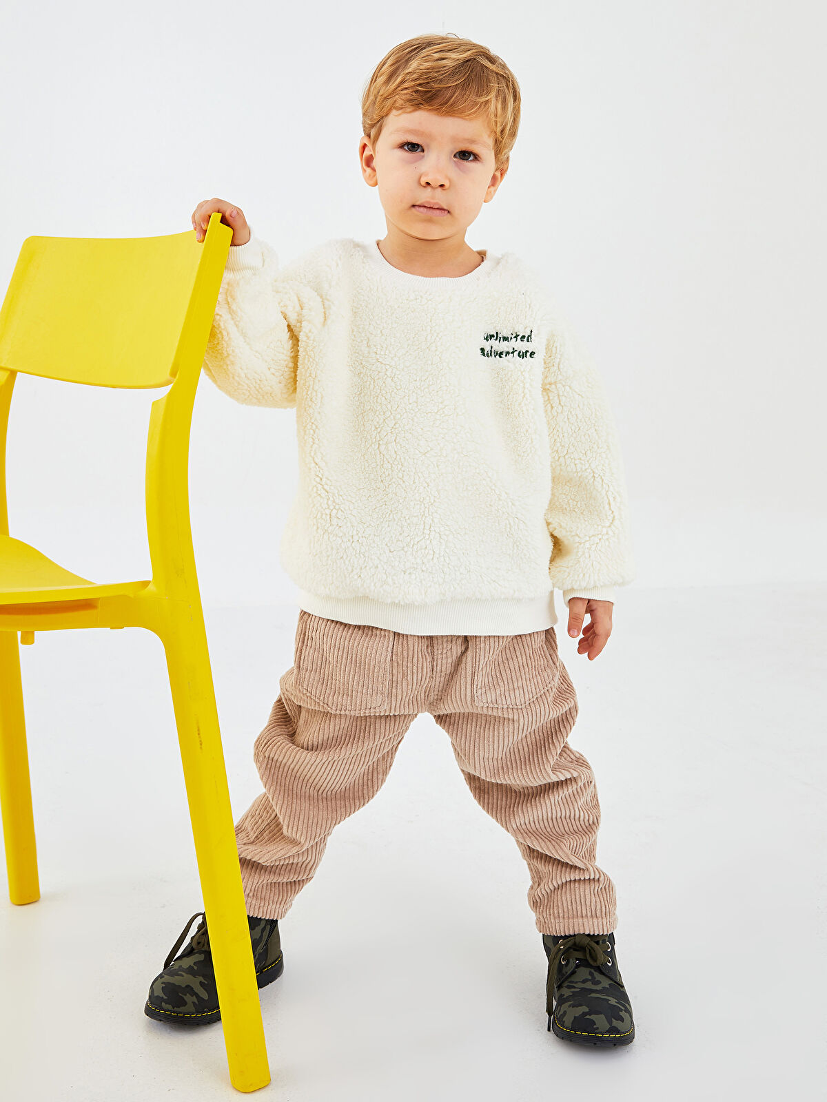 Beli Lastikli Basic Kadife Erkek Bebek Pantolon