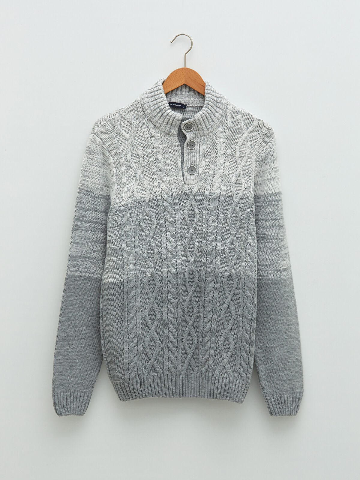 LCW CLASSIC Dik Yaka Uzun Kollu Renk Bloklu Erkek Triko Kazak