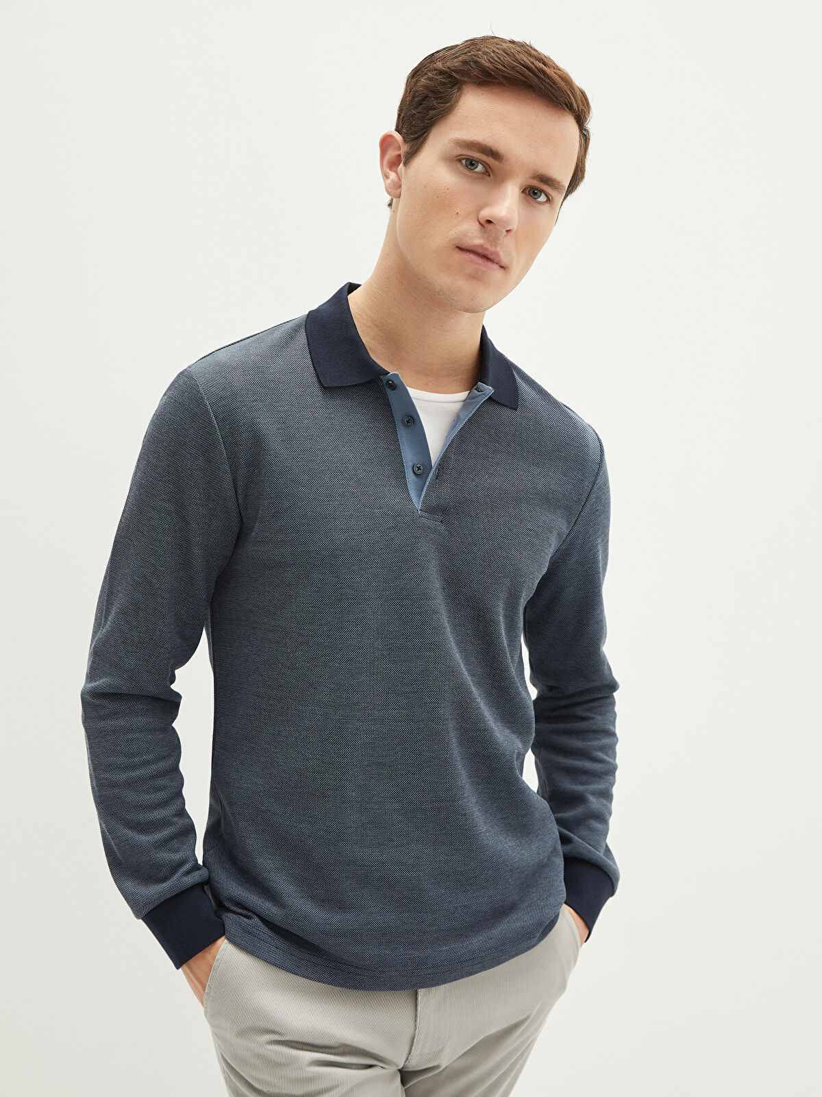 LCW CLASSIC Polo Yaka Uzun Kollu Erkek Tişört