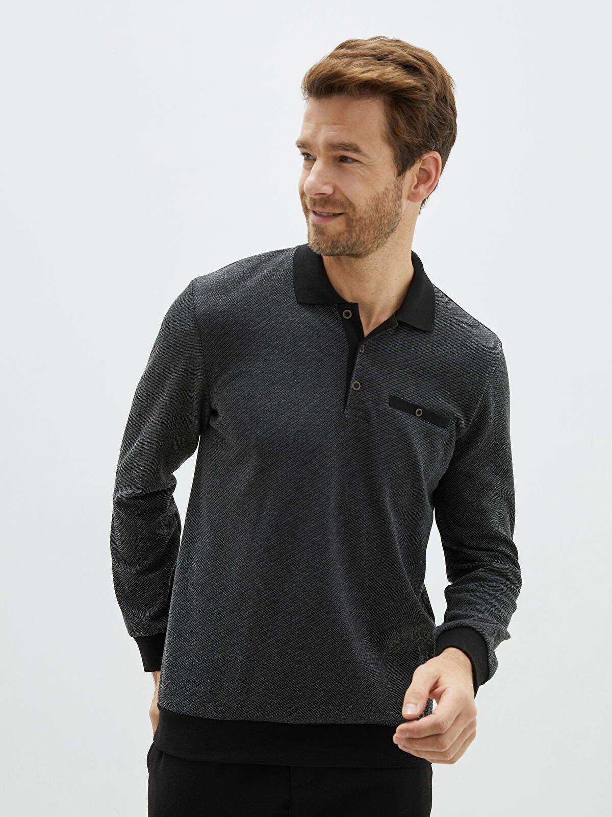 LCW CLASSIC Polo Yaka Uzun Kollu Erkek Sweatshirt