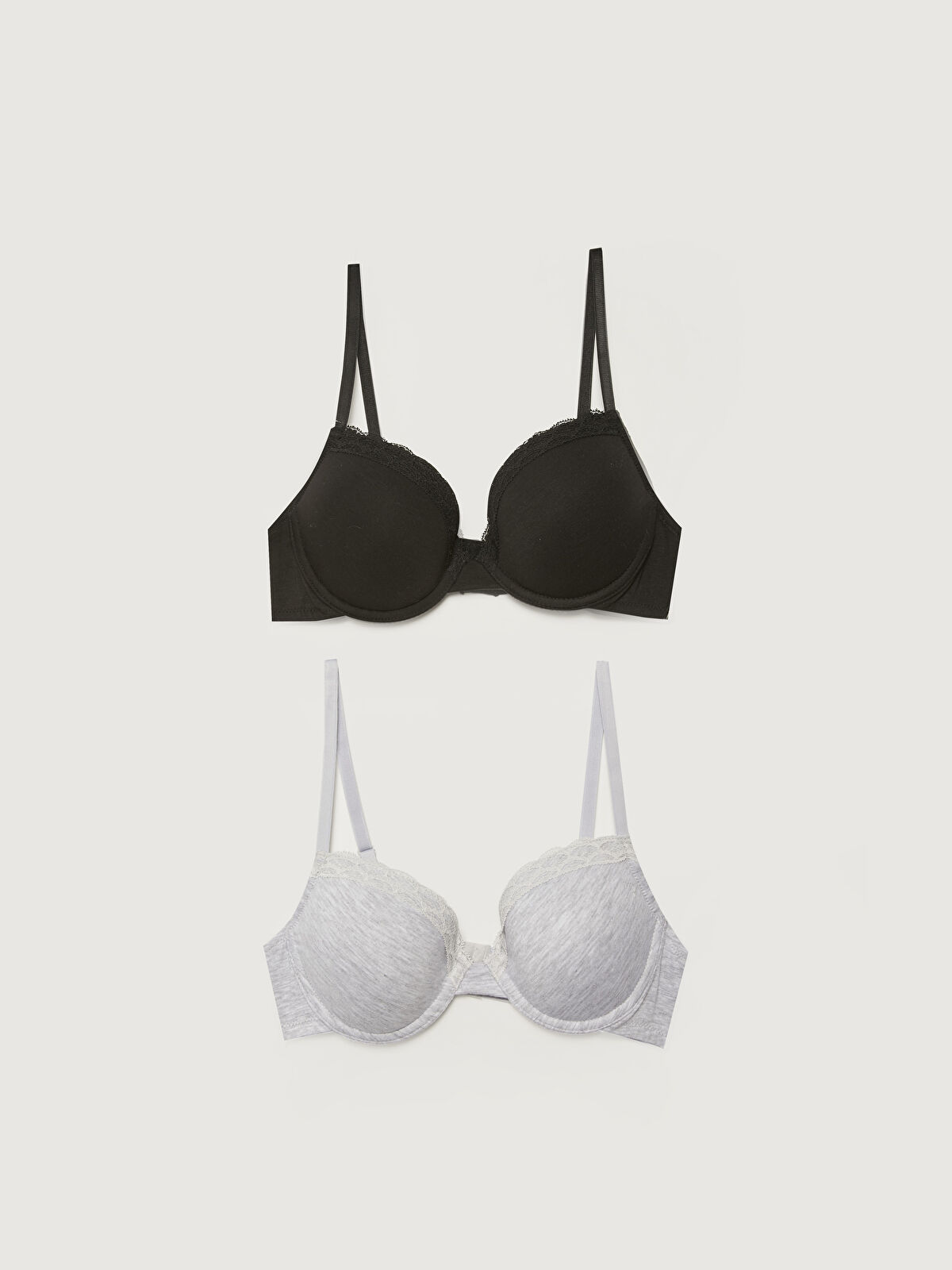 LCW DREAM Balenli Dantel Detaylı Tişört Sütyen 2'li