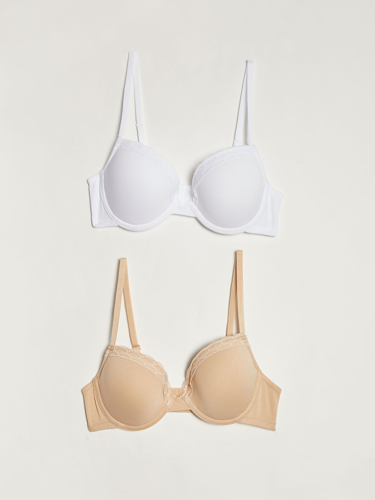 LCW DREAM Balenli Dantel Detaylı Tişört Sütyen 2'li