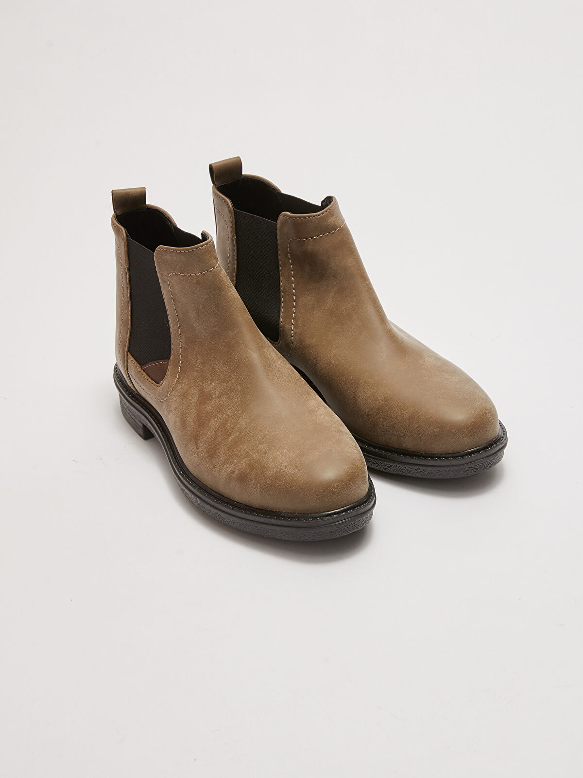 Deri Görünümlü Yanları Lastikli Erkek Bot Deri Görünümlü Yanları Lastikli Erkek Bot