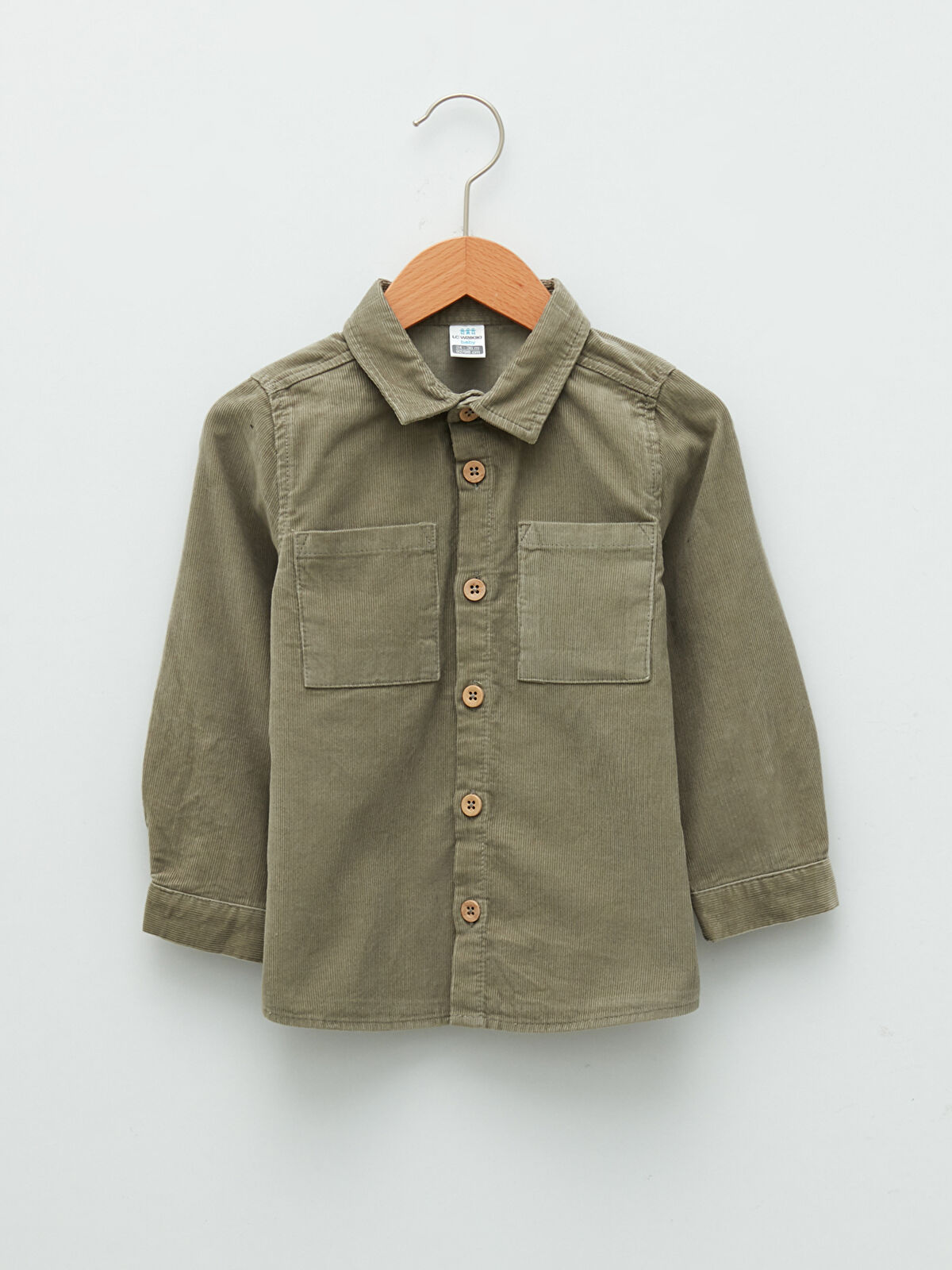 Basic Uzun Kollu Kadife Erkek Bebek Gömlek Basic Uzun Kollu Kadife Erkek Bebek Gömlek