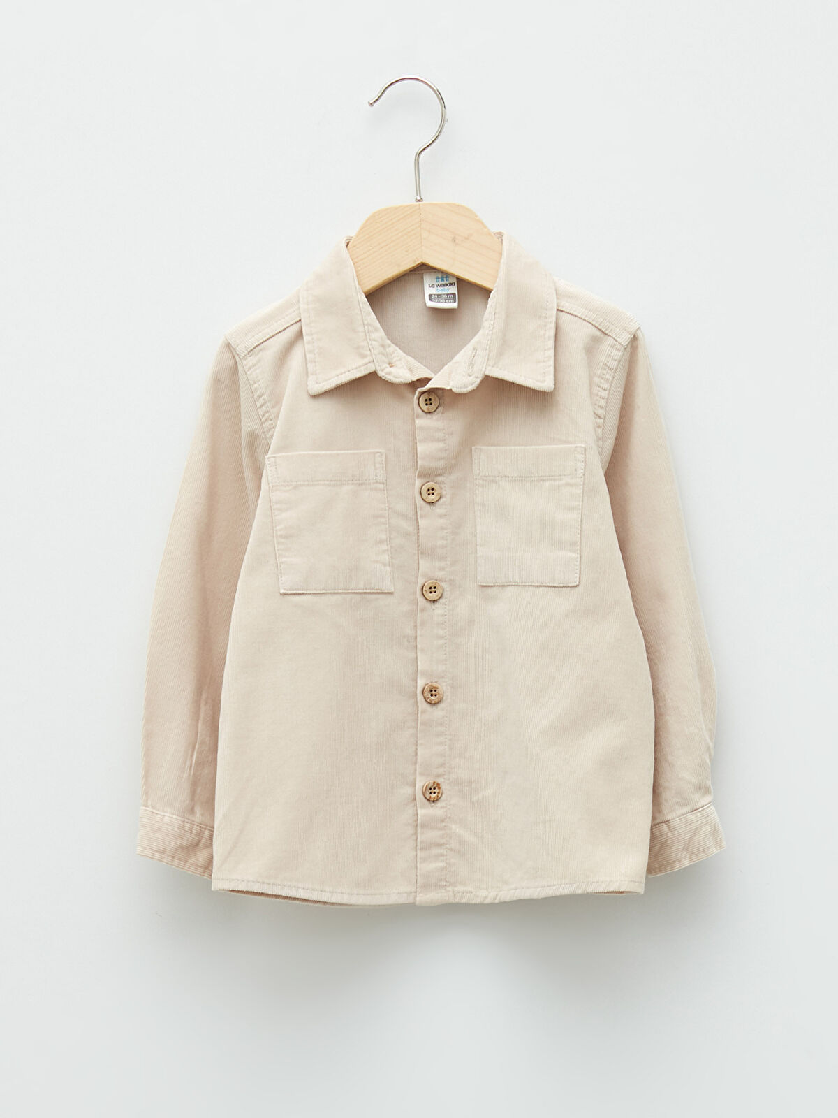 Basic Uzun Kollu Kadife Erkek Bebek Gömlek Basic Uzun Kollu Kadife Erkek Bebek Gömlek