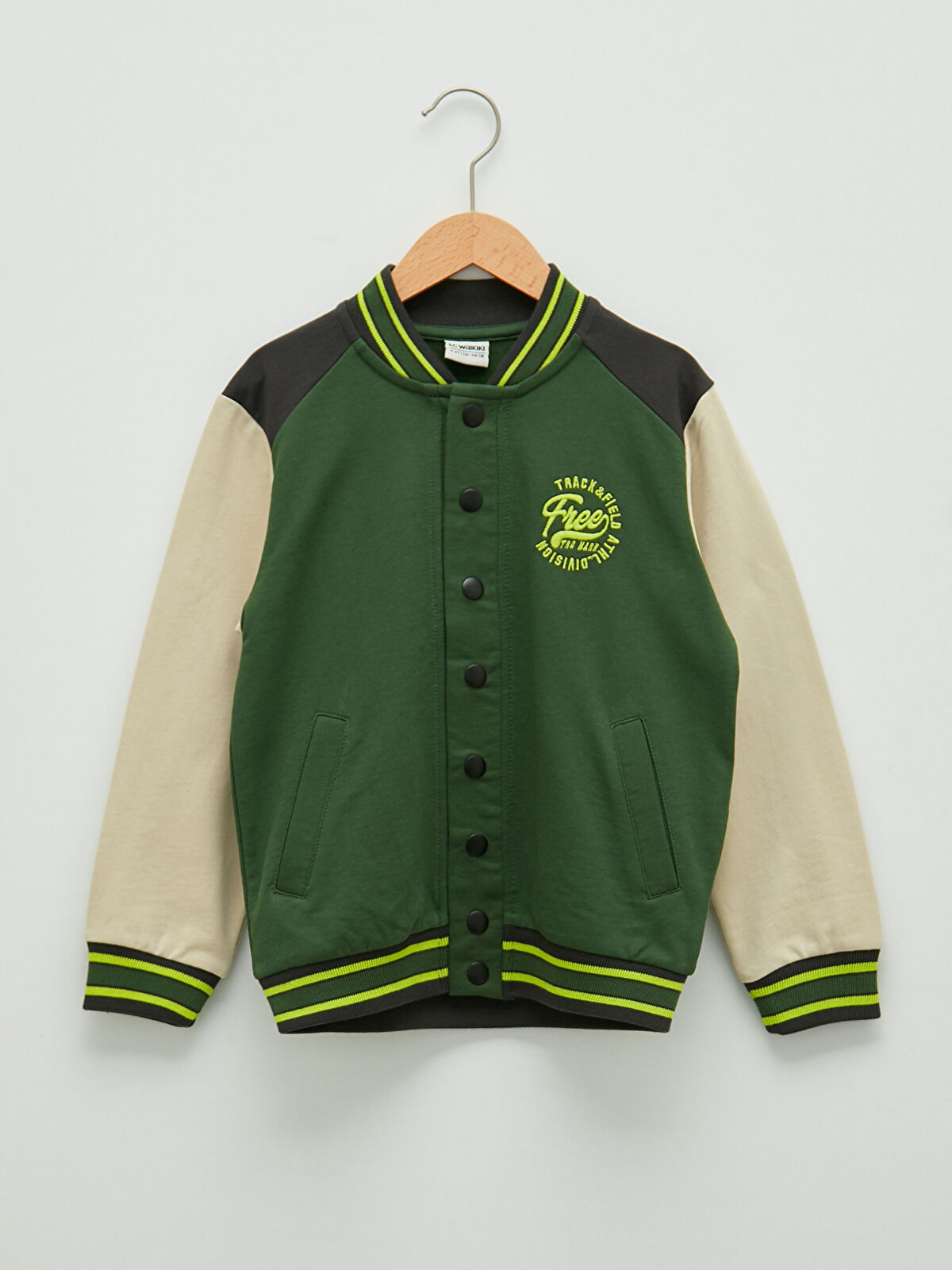 Kolej Yaka Nakış Detaylı Uzun Kollu Erkek Çocuk Hırka