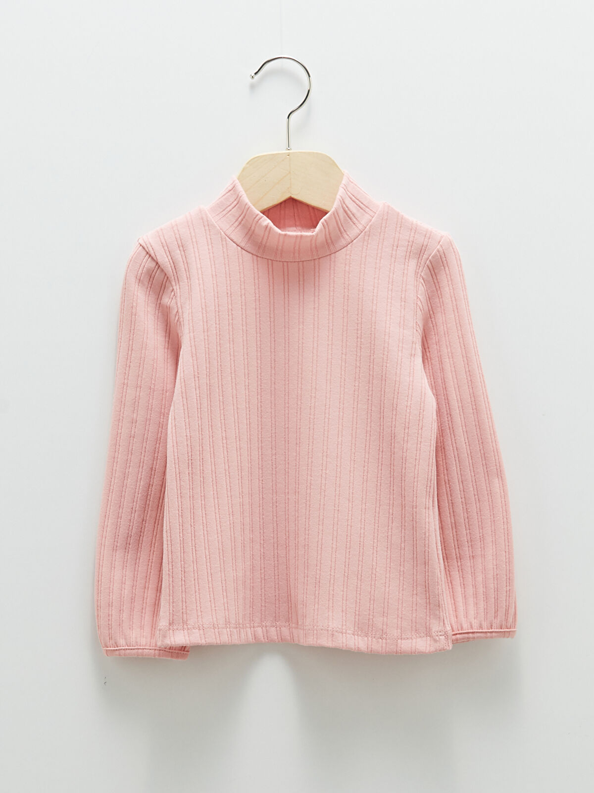 Yarım Balıkçı Yaka Uzun Kollu Kız Bebek Tişört