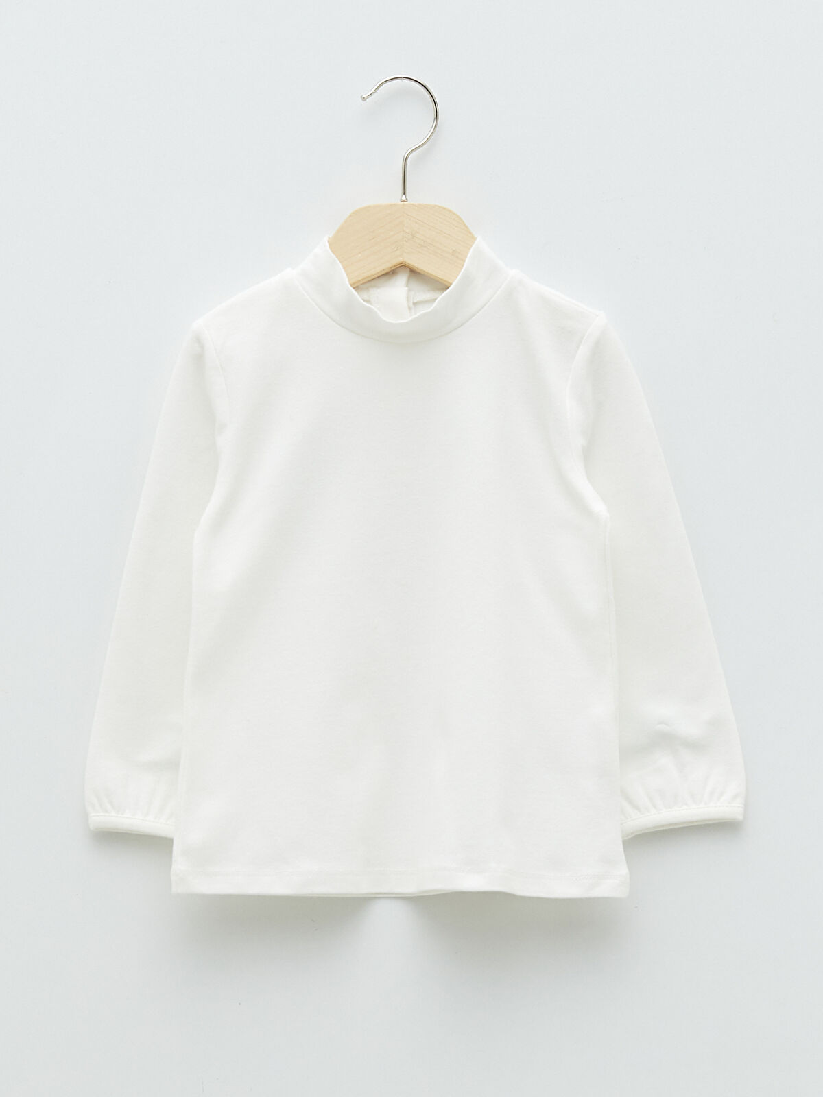 Yarım Balıkçı Yaka Basic Uzun Kollu Kız Bebek Tişört