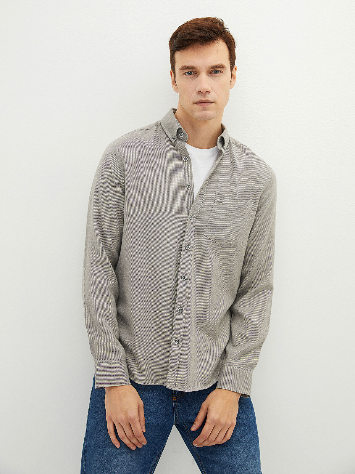 LCW CLASSIC Regular Fit Uzun Kollu Gabardin Erkek Gömlek