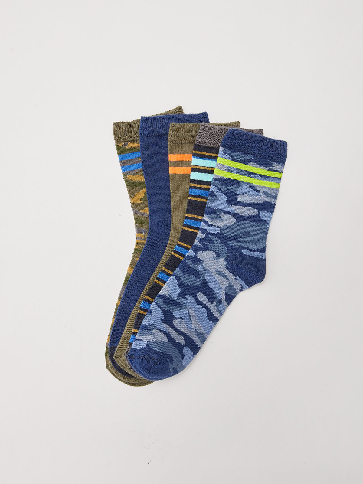 Kamuflaj Desenli Erkek Çocuk Soket Çorap 5'li