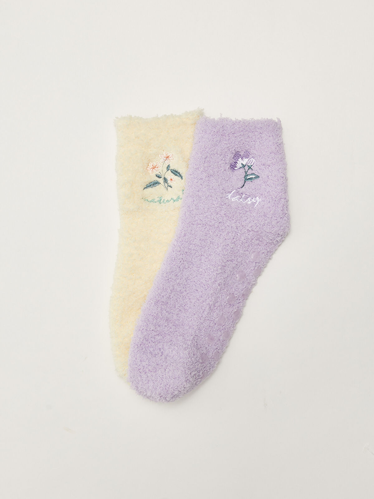 LCW DREAM Çiçek Nakışlı Kadın Ev Çorabı 2'li Paket