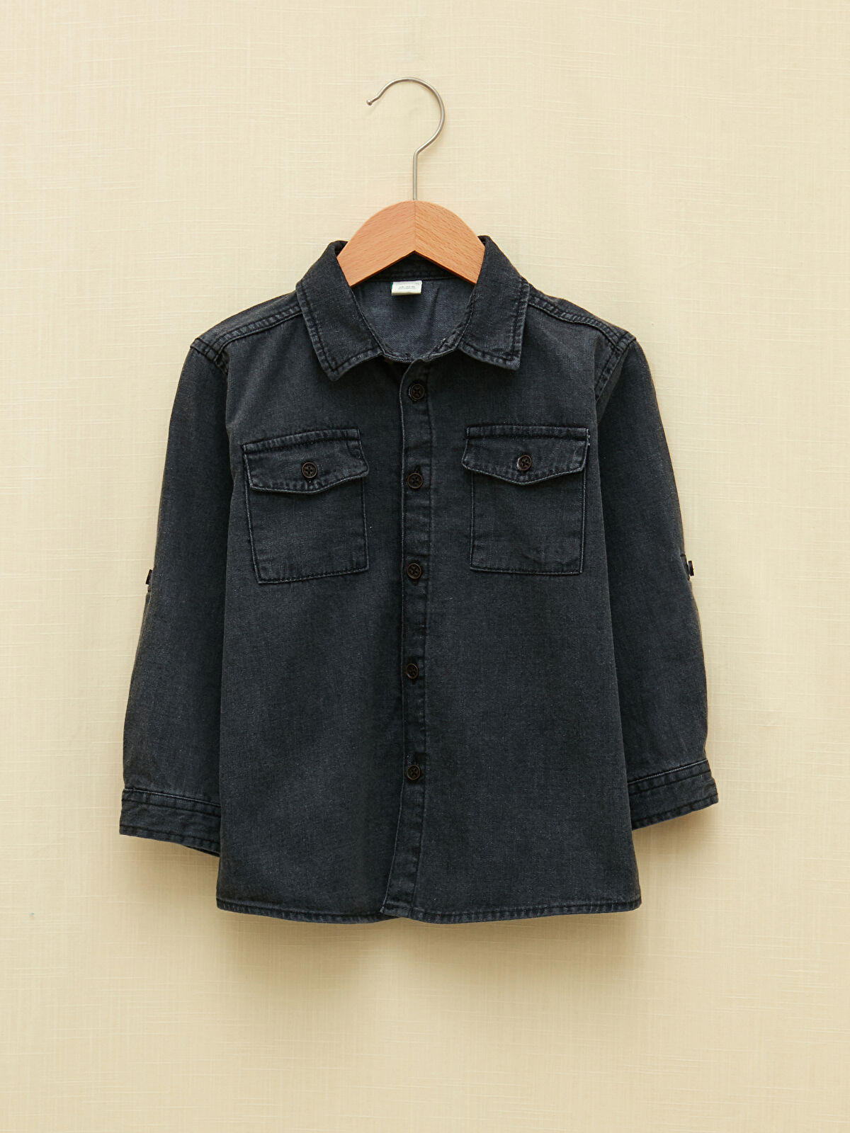 LCW GREEN Uzun Kollu Basic Erkek Bebek Jean Gömlek