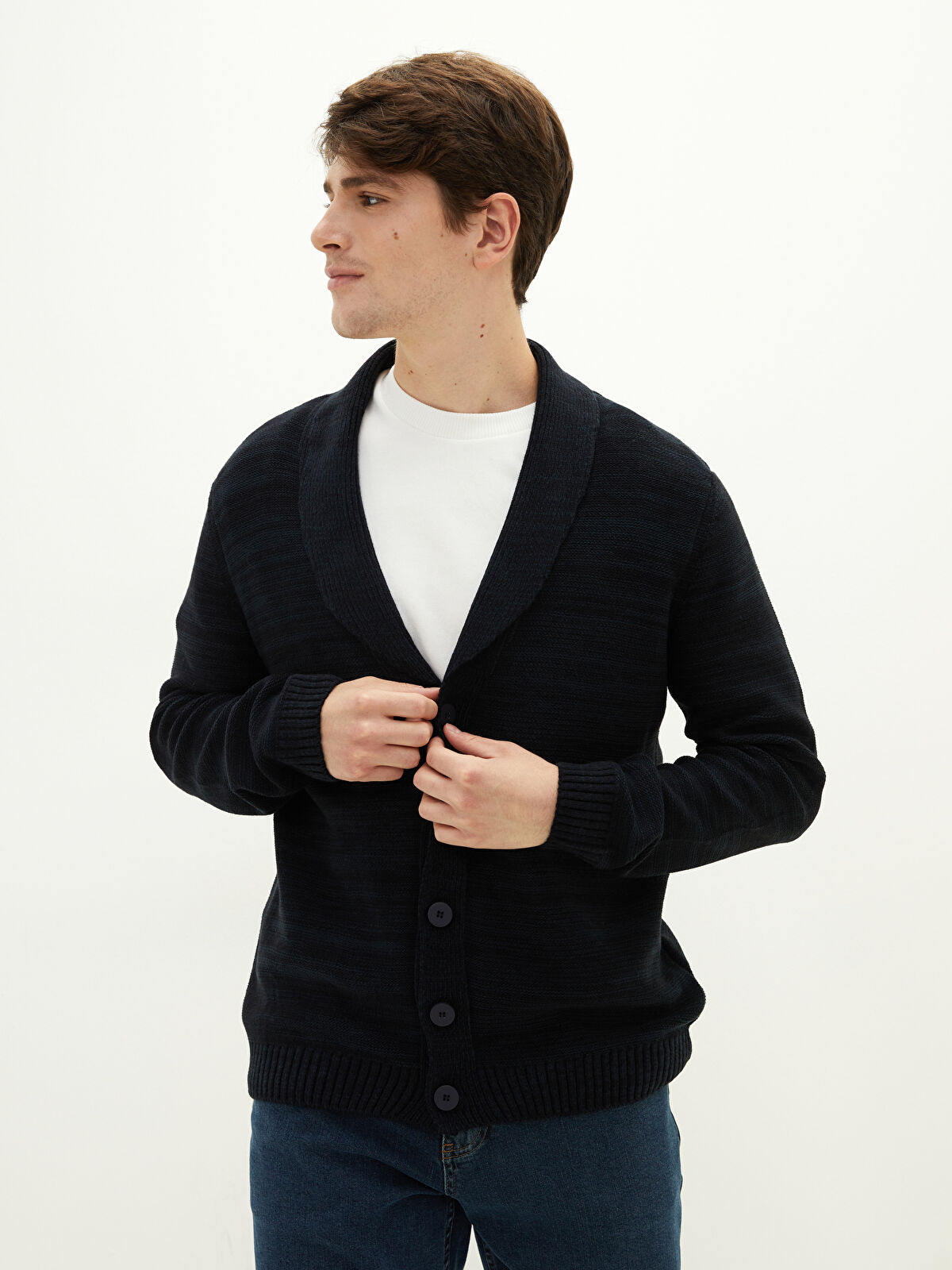 LCW CASUAL Slim Fit Şal Yaka Uzun Kollu Erkek Triko Hırka LCW CASUAL Slim Fit Şal Yaka Uzun Kollu Erkek Triko Hırka